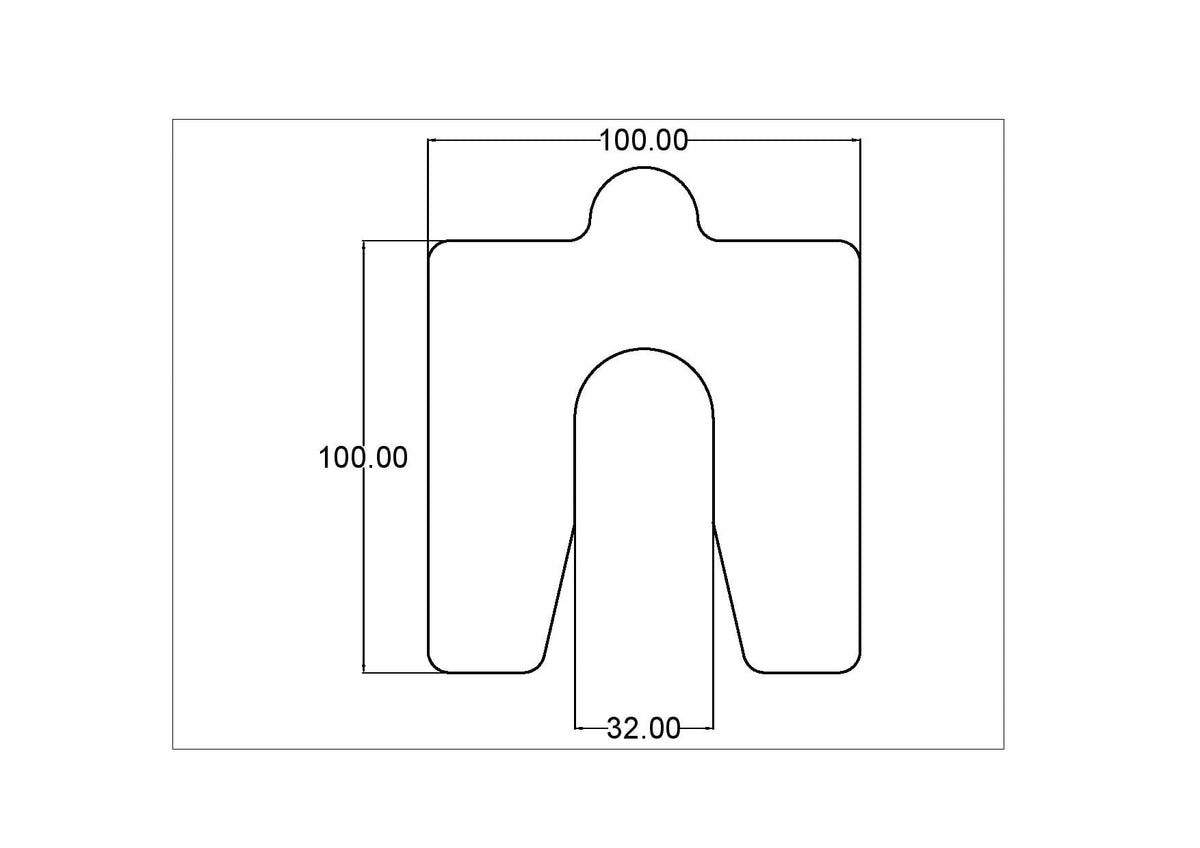 3.0mm Precut Slotted Shim 100x100 Slot 32mm Pack of 10