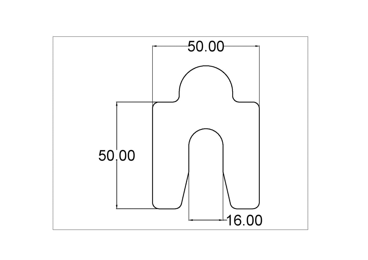 0.5mm Precut Slotted Shim 50x50 Slot 16mm Pack of 10